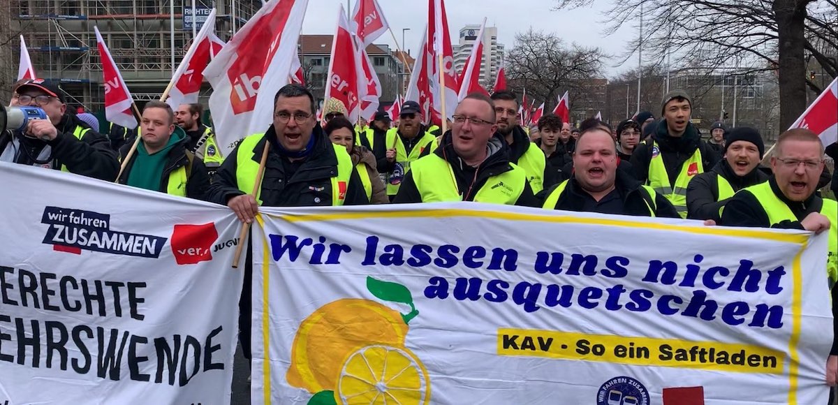 Bus Drivers Strike with Climate Activists in 57 German Cities | Labor Notes