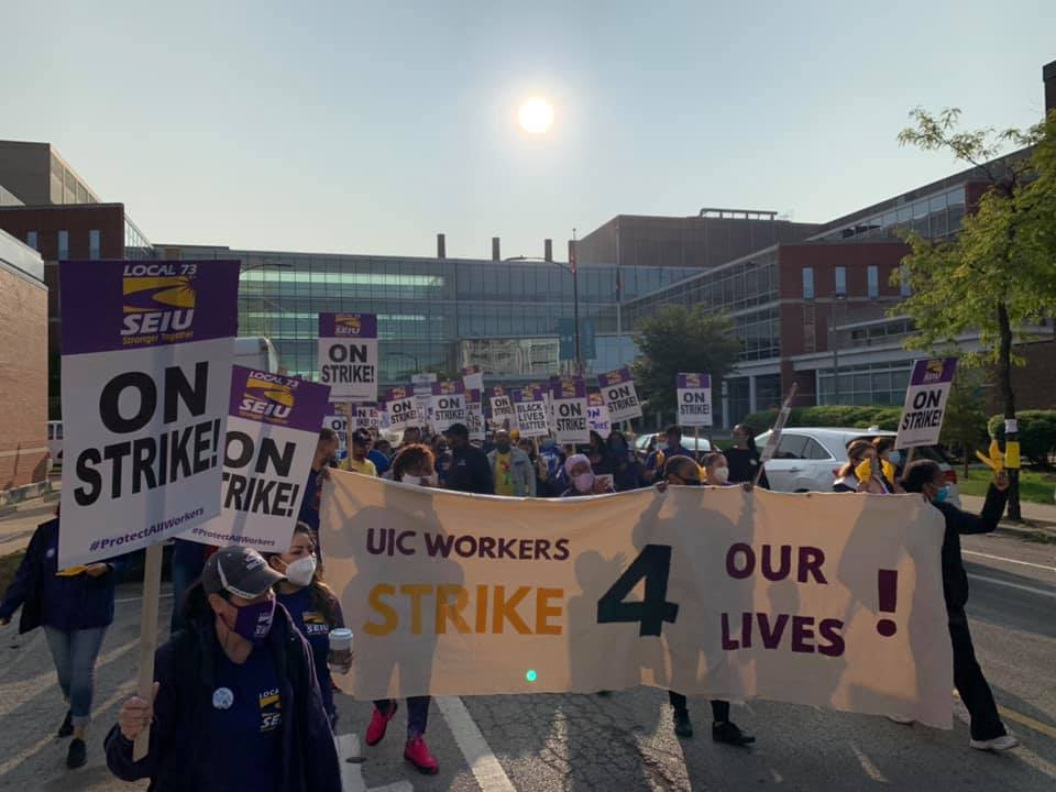 Chicago Health Care Workers on Strike for Safe Staffing, $15 Minimum ...